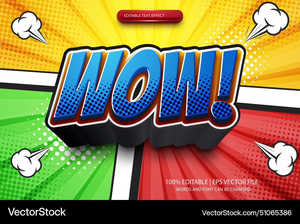 Super pow comic green cartoon style bold 3d Vector Image