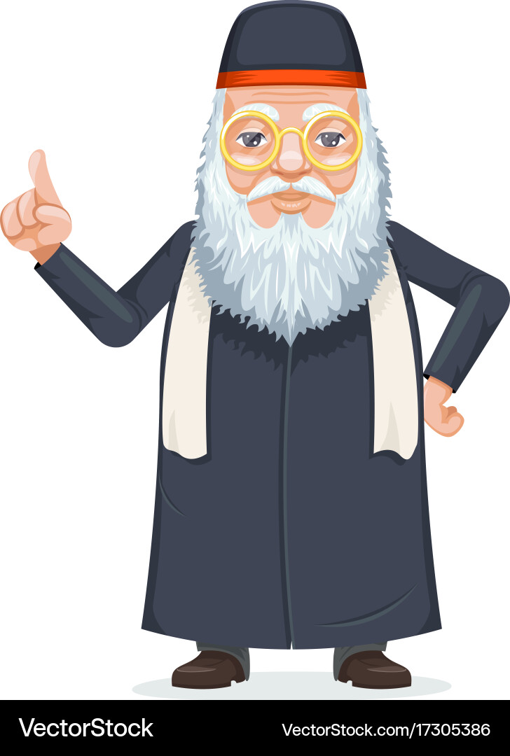 Wise Old Rabbi Character Royalty Free Vector Image