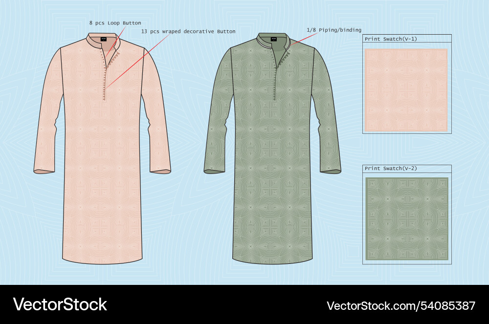 All over print and thobes design Royalty Free Vector Image