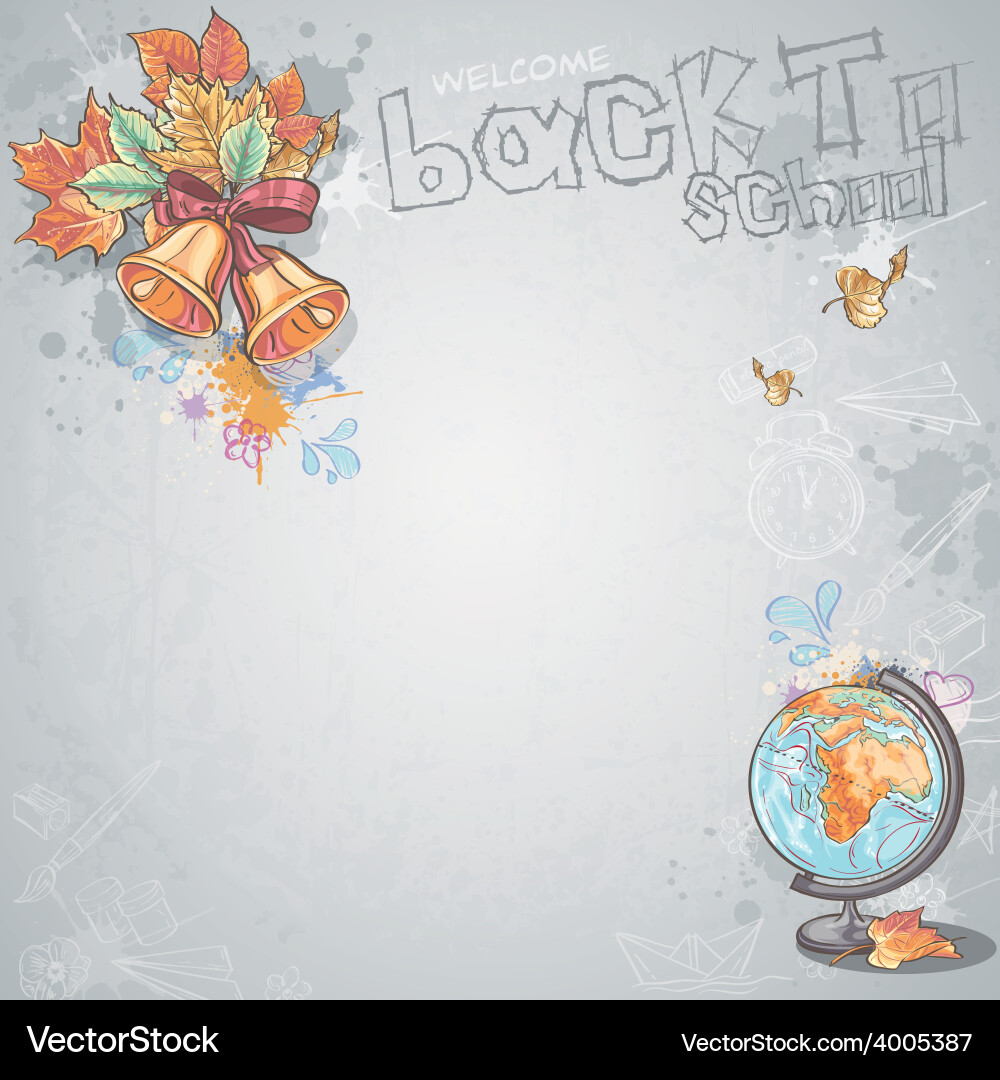 Background image for text with a school bell Vector Image