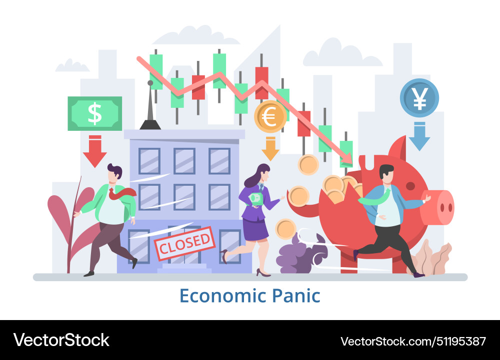 Economic panic concept Royalty Free Vector Image