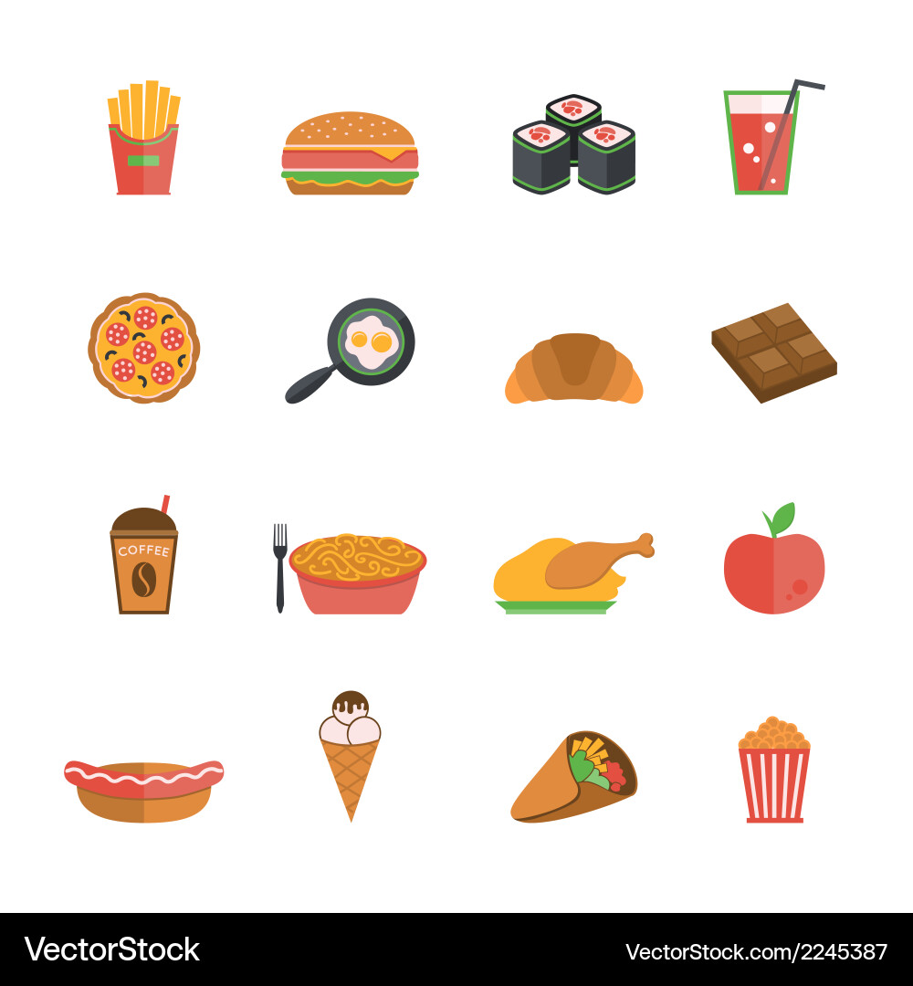 Fast Food Icons Royalty Free Vector Image - VectorStock