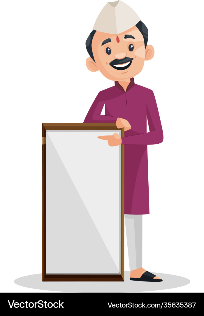 Indian marathi man cartoon Royalty Free Vector Image