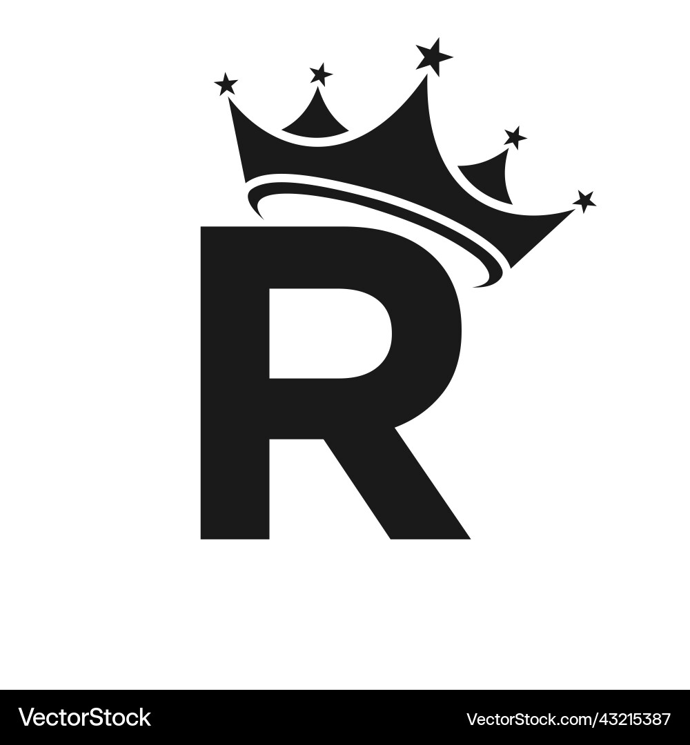 Letter r crown logo Royalty Free Vector Image - VectorStock