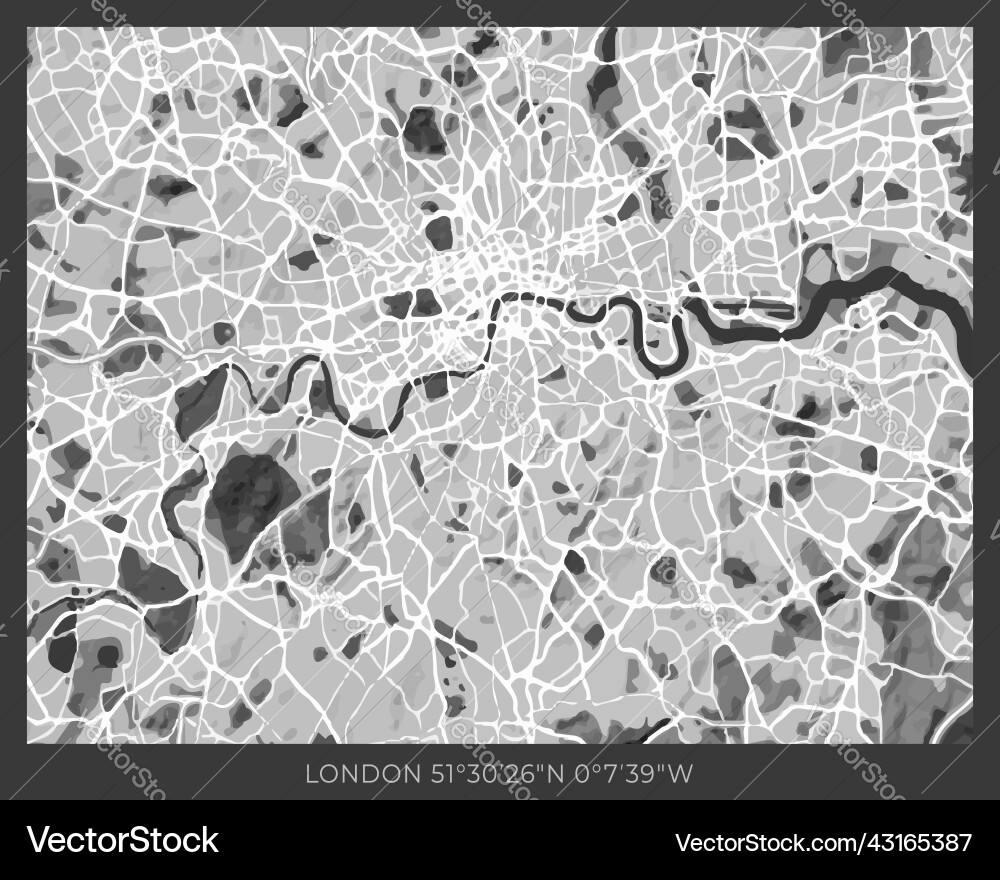 London map - abstract monochrome design Royalty Free Vector