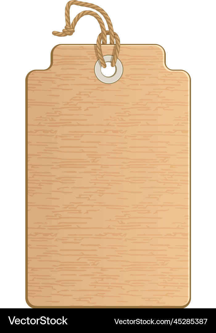 Luggage label mockup realistic blank cardboard Vector Image