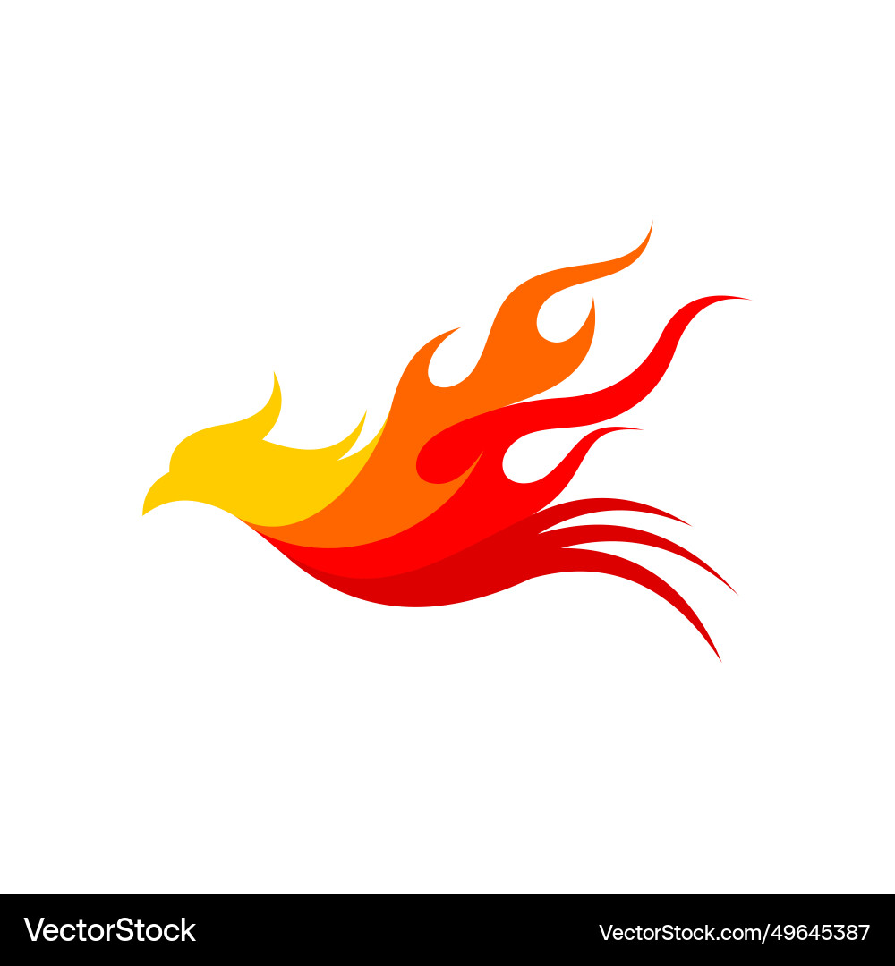 Phoenix logo with fire concept Royalty Free Vector Image