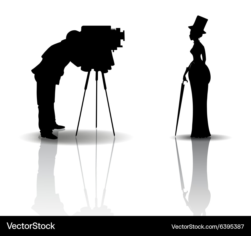 Photographer and Model Portrait Royalty Free Vector Image