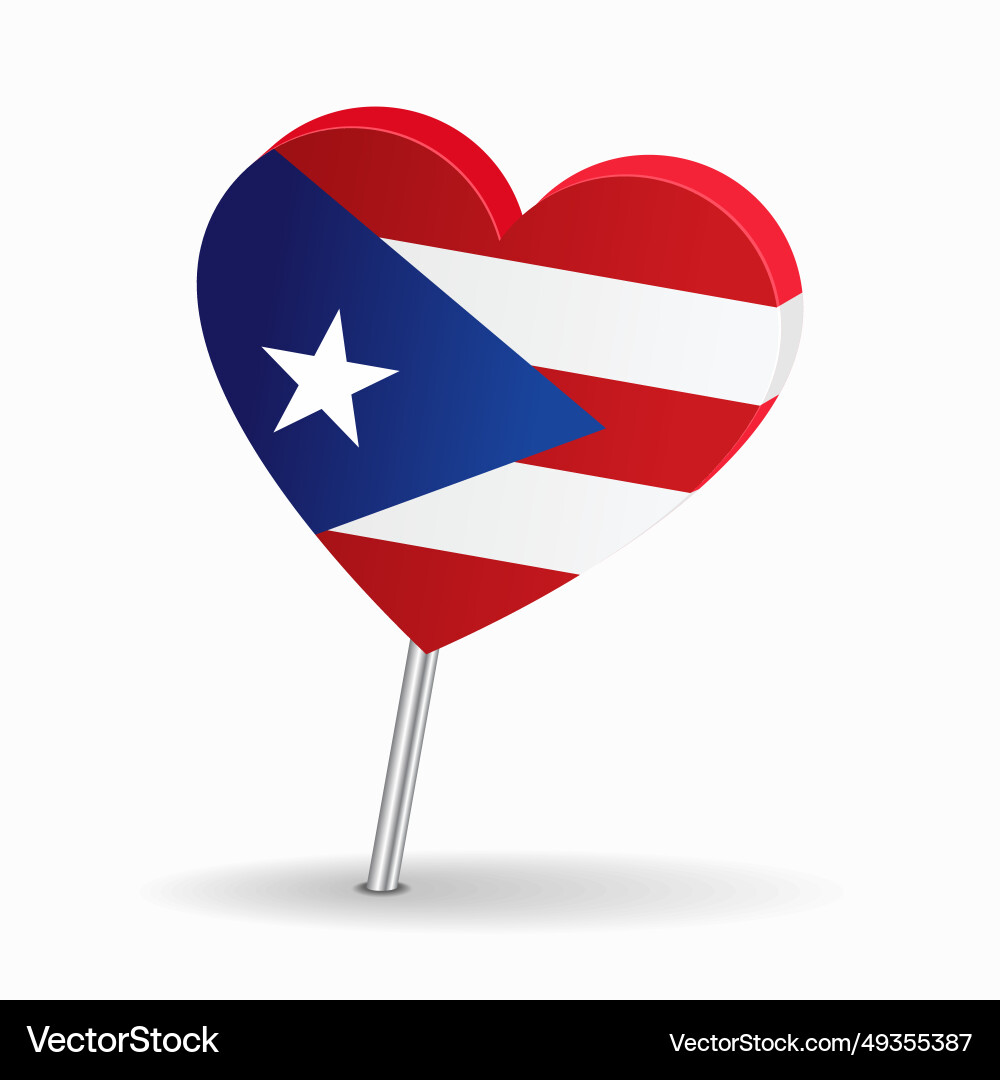 Puerto Rico Flag Heart Pointer Royalty Free Vector Image