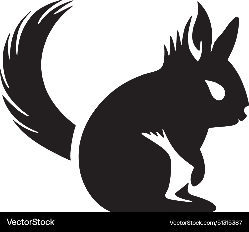 Squirrel - black and white Royalty Free Vector Image