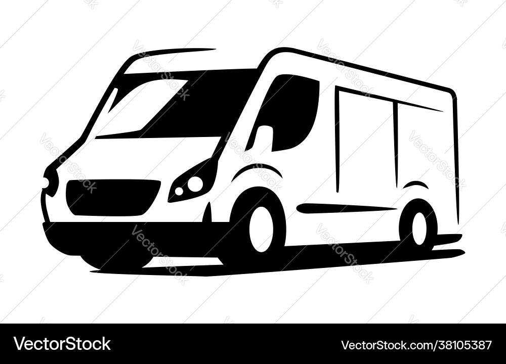 Van delivery minivan for fast logo Royalty Free Vector Image