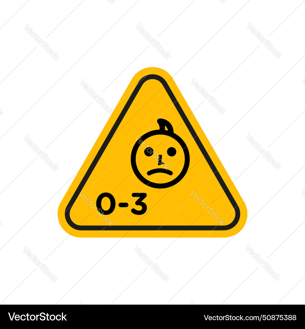 Age warning sign icon set caution for Royalty Free Vector