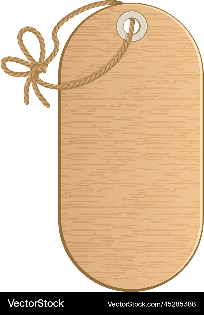 Blank price tag on string realistic retail label Vector Image