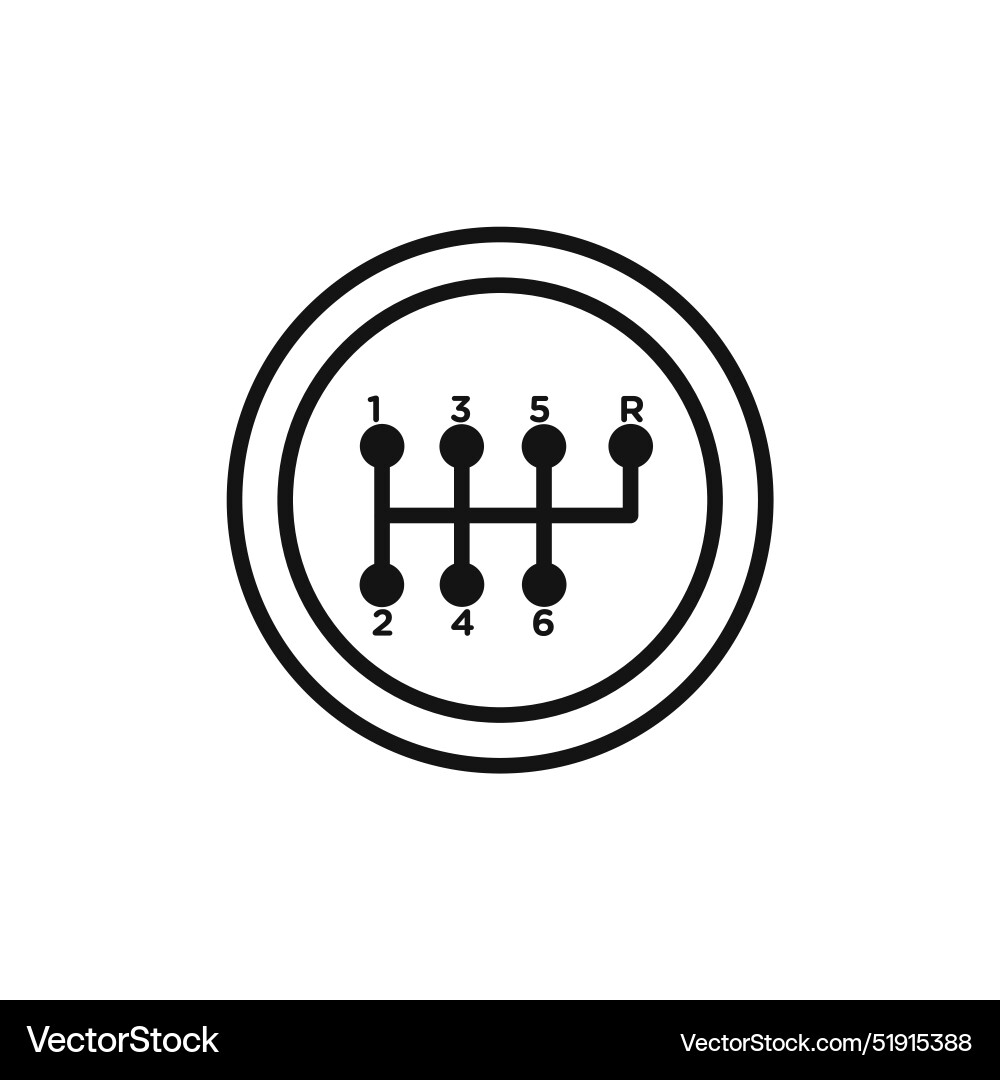 Car manual shift lever icon set collection for web