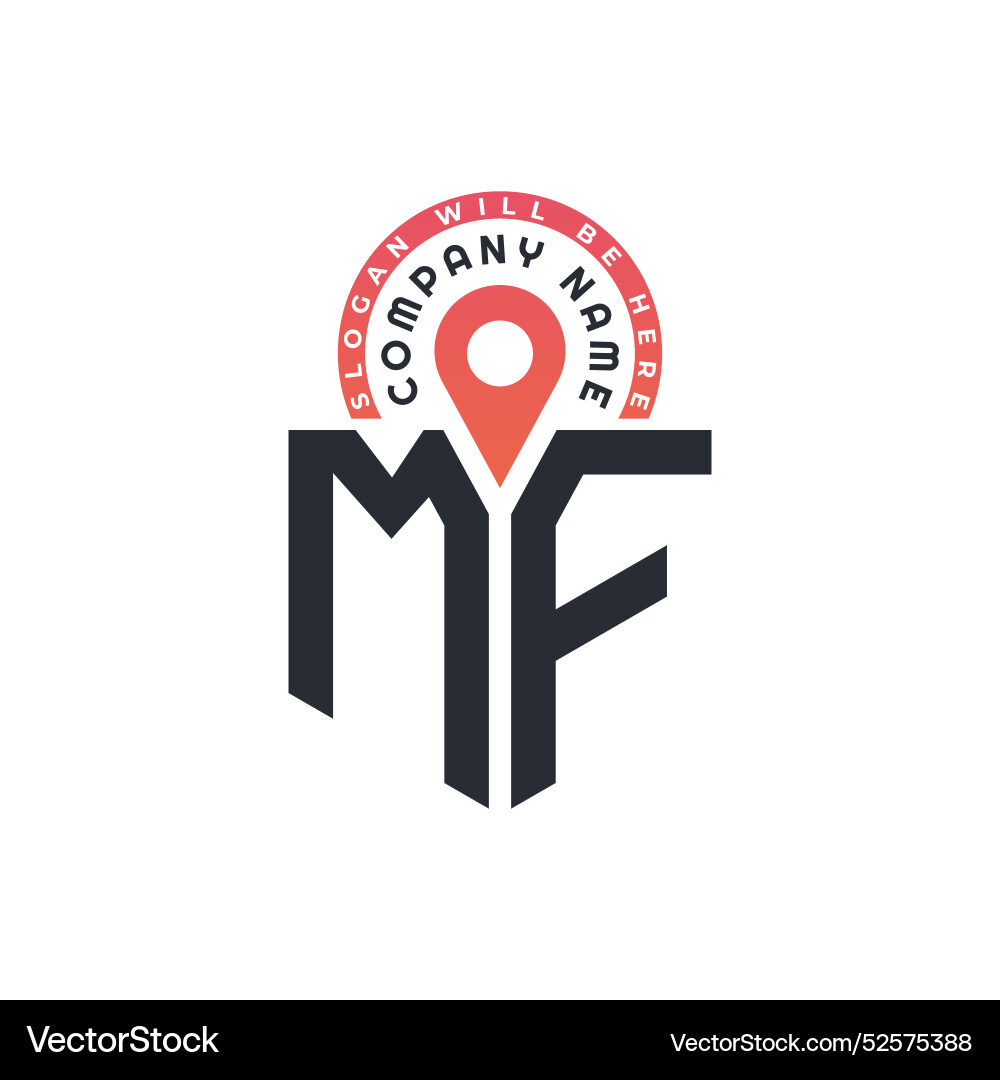 Mf location logo design for human resources Vector Image