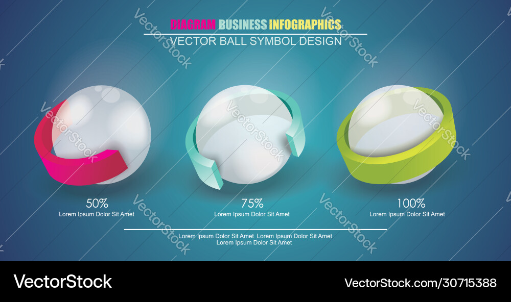 Modern design 3d diagram template Royalty Free Vector Image