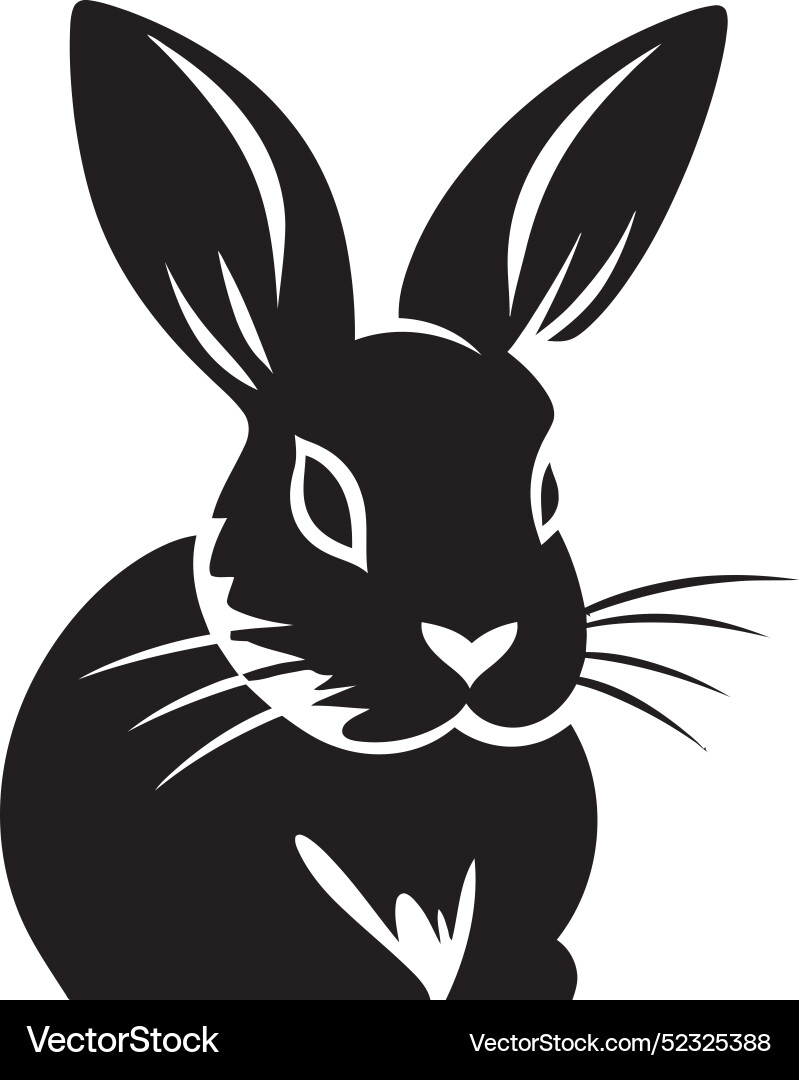 Mystic monotone rabbit contrast blac Royalty Free Vector