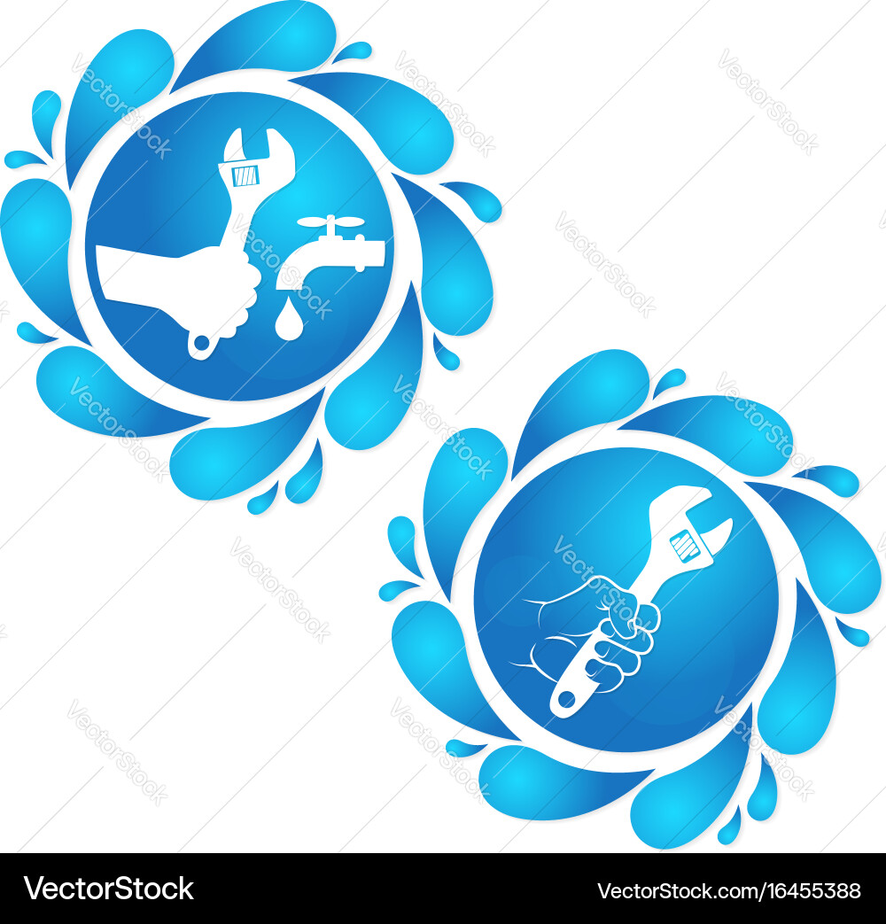 Plumbing Symbols Set Royalty Free Vector Image