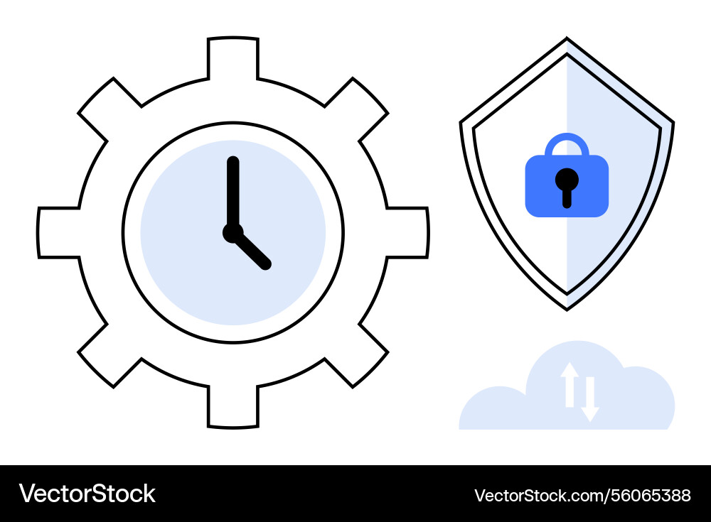 Productivity optimization through secure cloud Vector Image