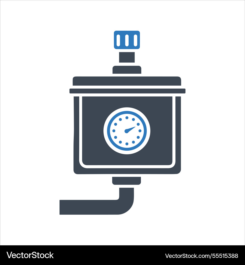Residential gas meter icon diaphragm Royalty Free Vector