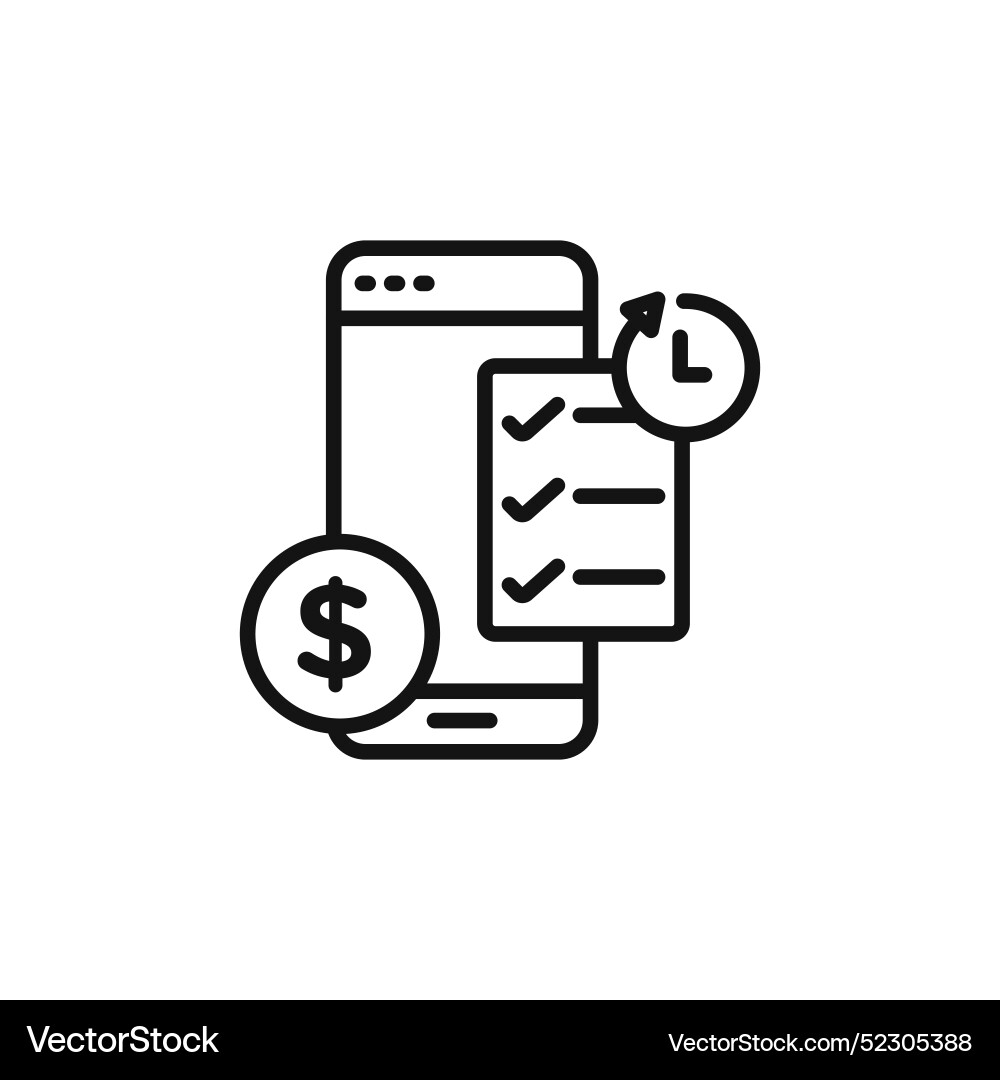 Transaction History Icon Outline Collection Vector Image