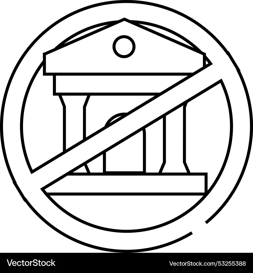 Underbanked finance line icon Royalty Free Vector Image