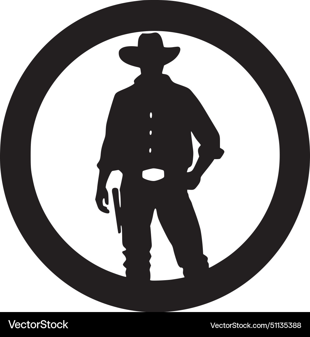 Western - black and white Royalty Free Vector Image