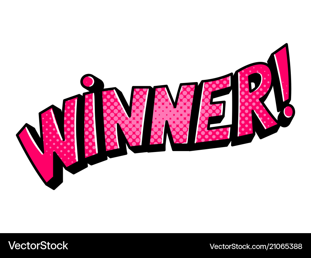 Winner word comic book pop art Royalty Free Vector Image