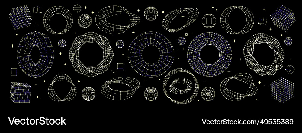 Abstract grid shapes Royalty Free Vector Image