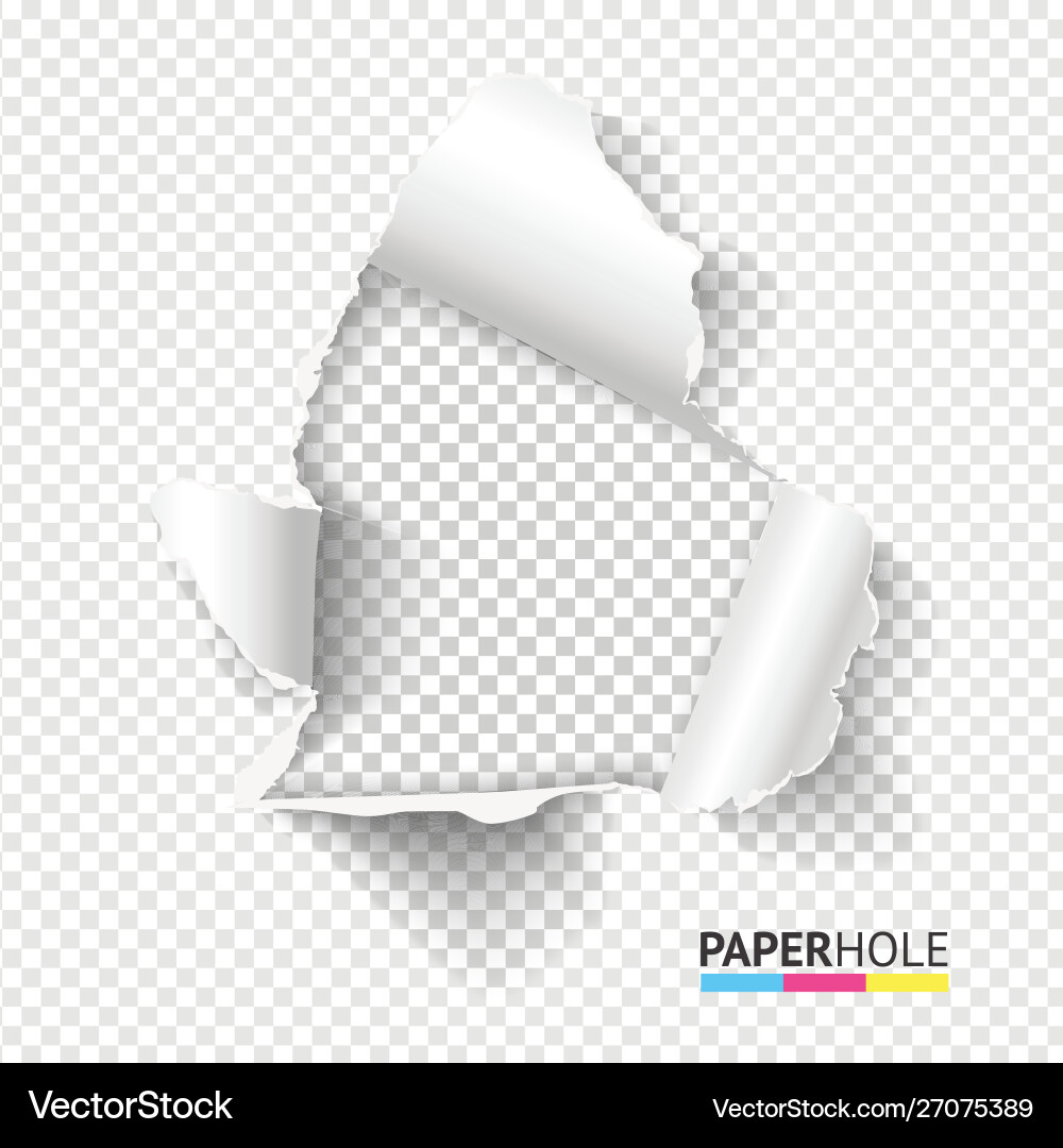 Blank realistic tear paper hole with rip edges Vector Image