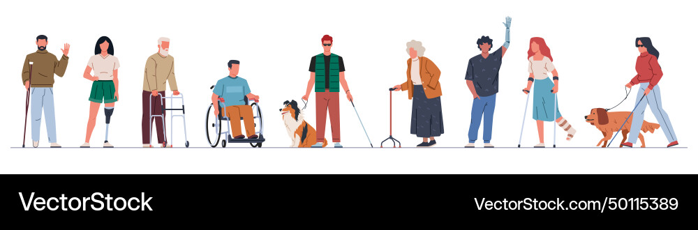 Disability people persons with various congenital Vector Image