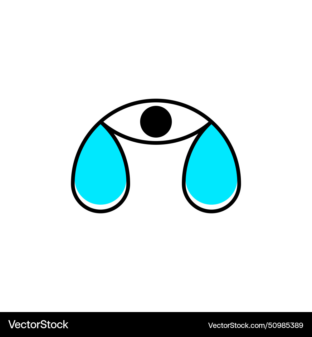Eye and tears crying logo icon Royalty Free Vector Image
