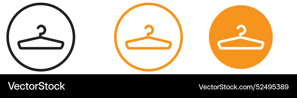 Hanger icon set garment storage for closet Vector Image