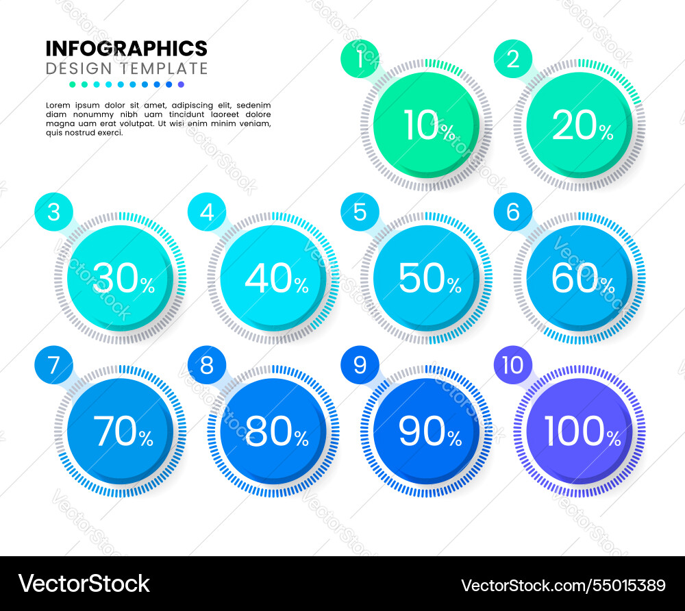 Infographic template percentage loading circles Vector Image Infographic template percentage loading circles Vector Image