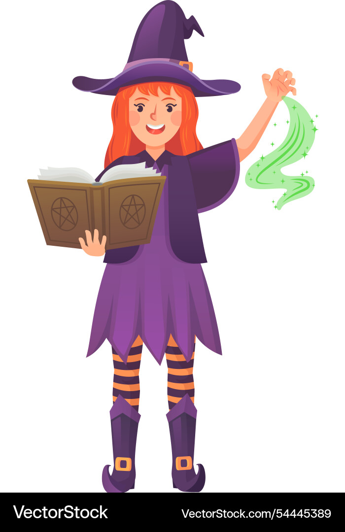 Magic spell book in witch hands witchcraft Vector Image