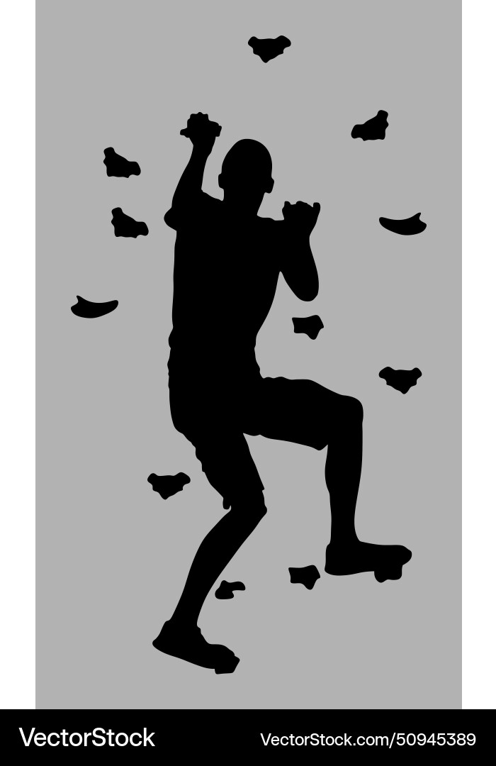 Man climbing silhouette isolated Royalty Free Vector Image