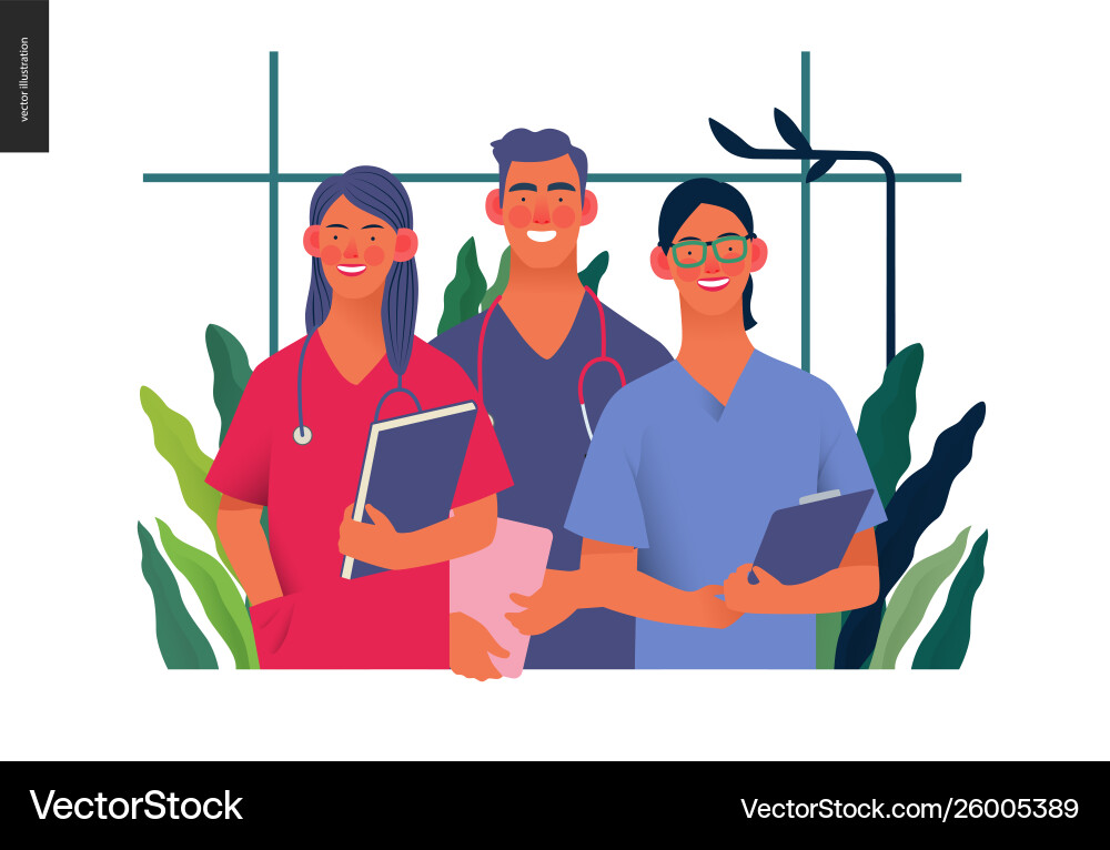 Medical Internship Team Concept Royalty Free Vector Image