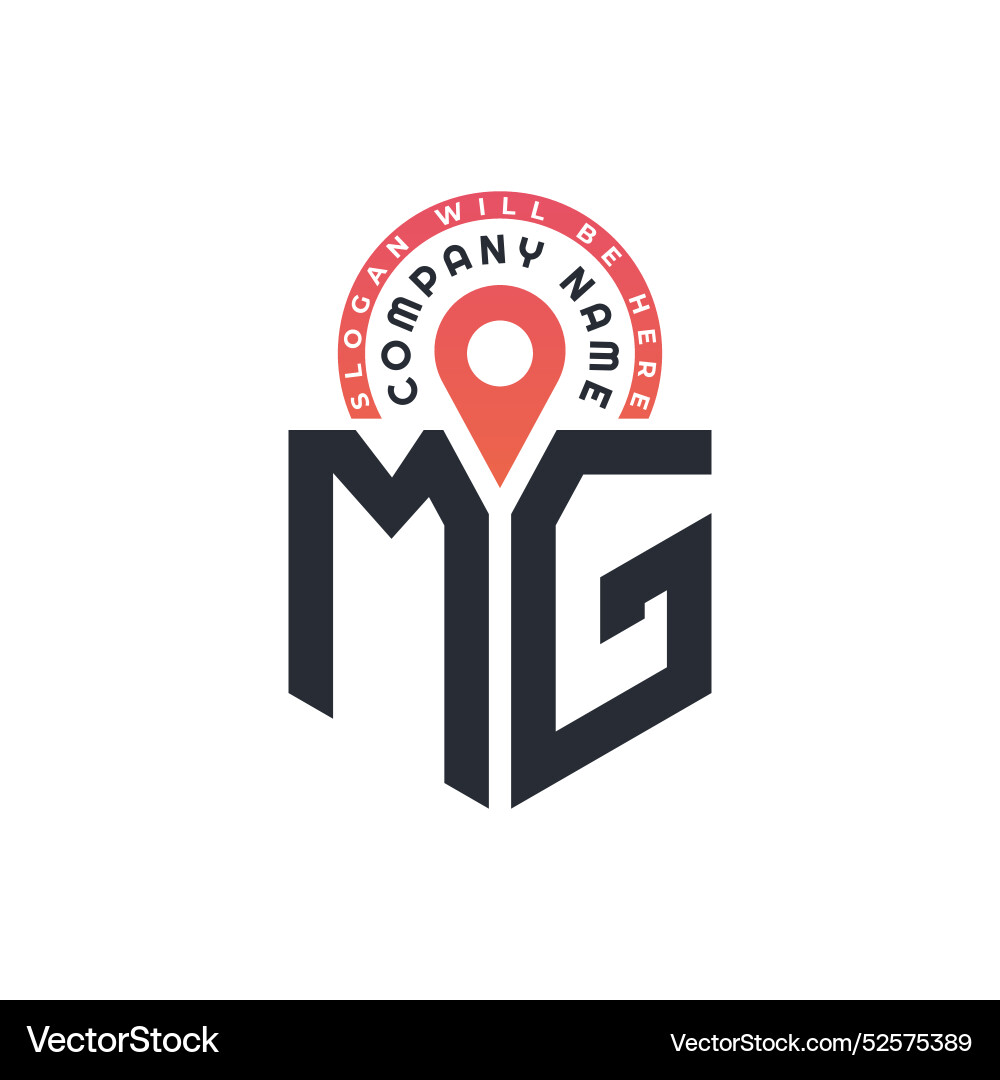 Mg location logo design for human resources Vector Image