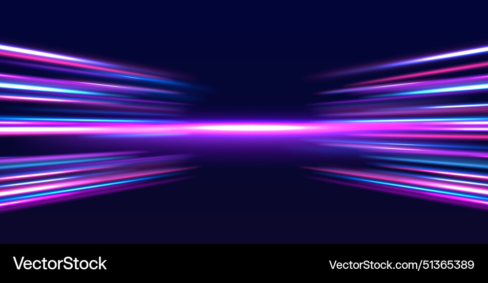 Neon light line trails Royalty Free Vector Image