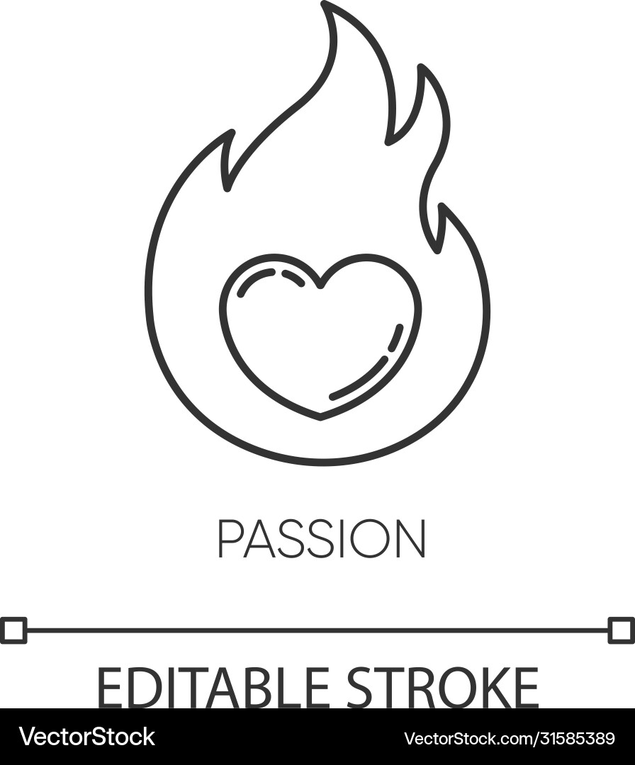 Passion pixel perfect linear icon Royalty Free Vector Image