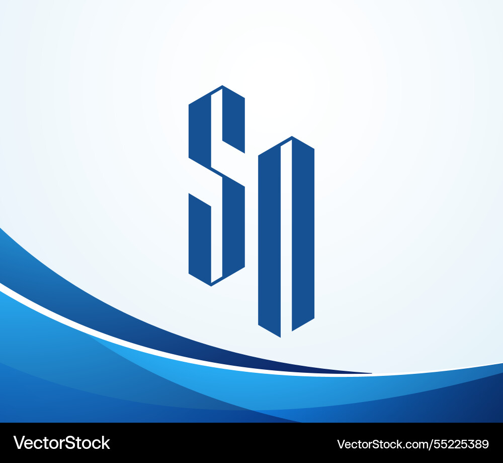 Sn alphabet letter logo design template elements Vector Image