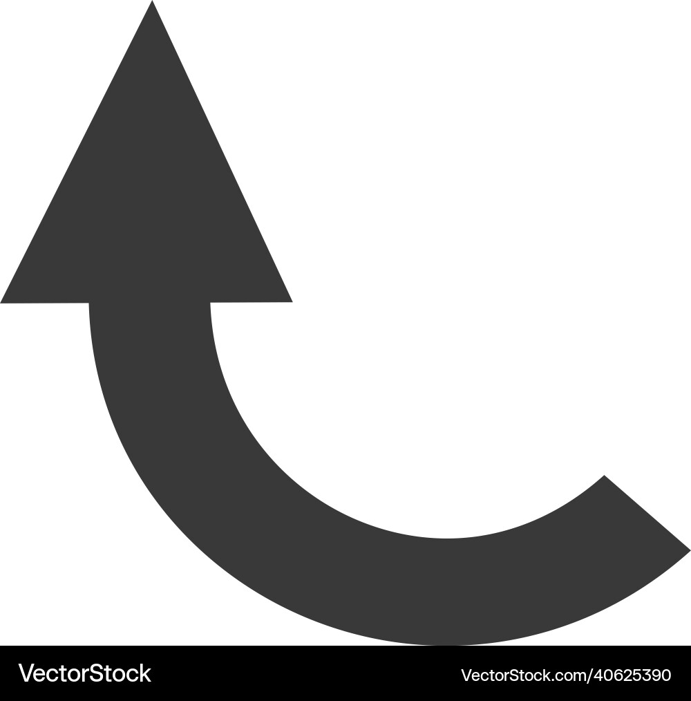 Curved up arrow left pointing sign return symbol Vector Image