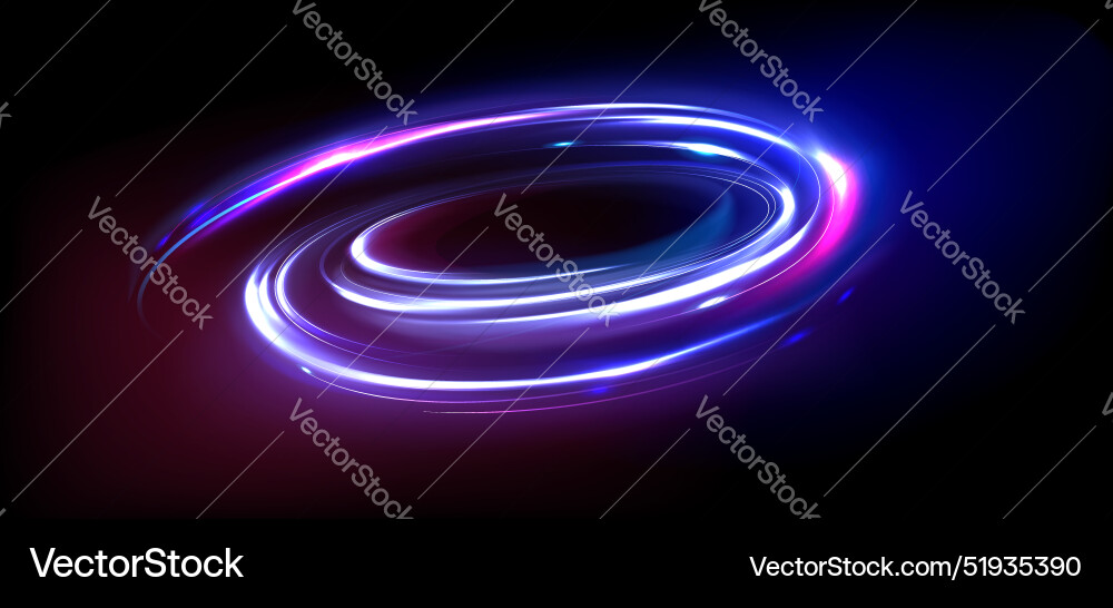 Energy orb with blue and pink neon glow effect Vector Image