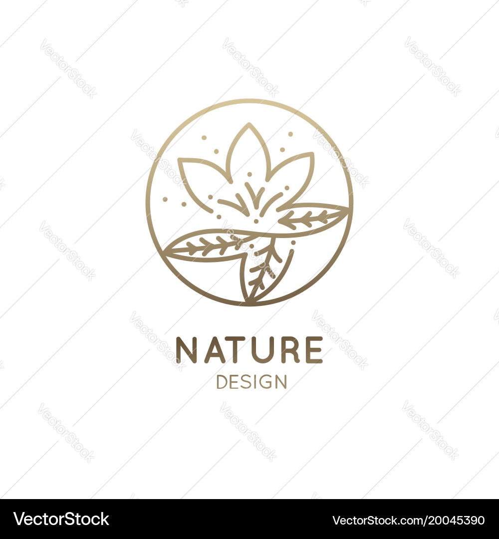 Logo round lotus Royalty Free Vector Image - VectorStock