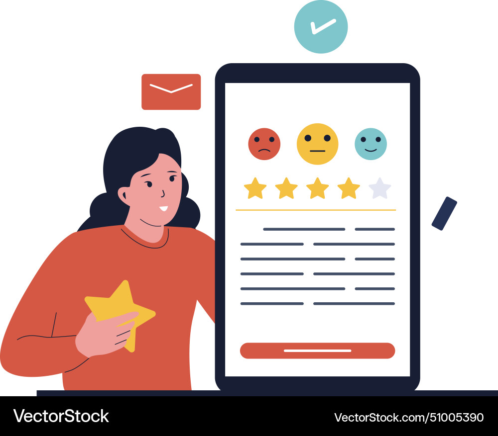Online review concept Royalty Free Vector Image