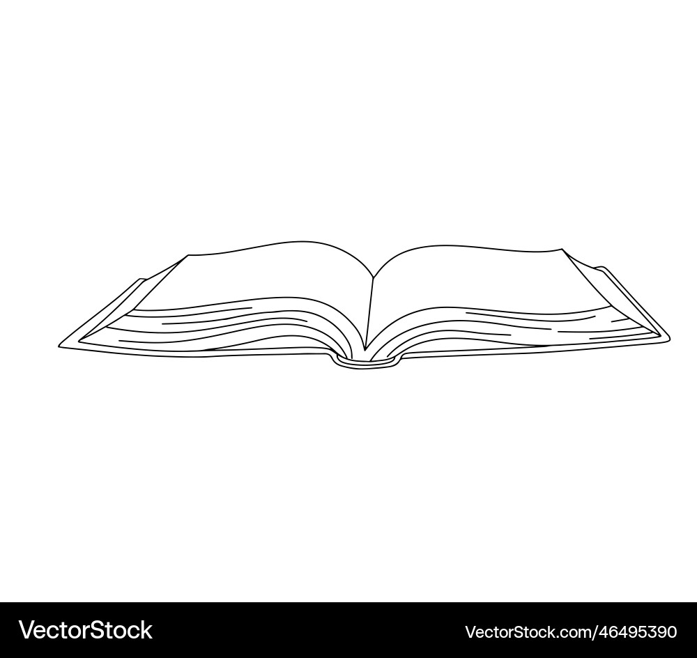 Open Book Outline Icon Royalty Free Vector Image