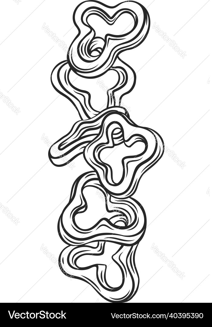 Outline flying cut fresh bell pepper Royalty Free Vector