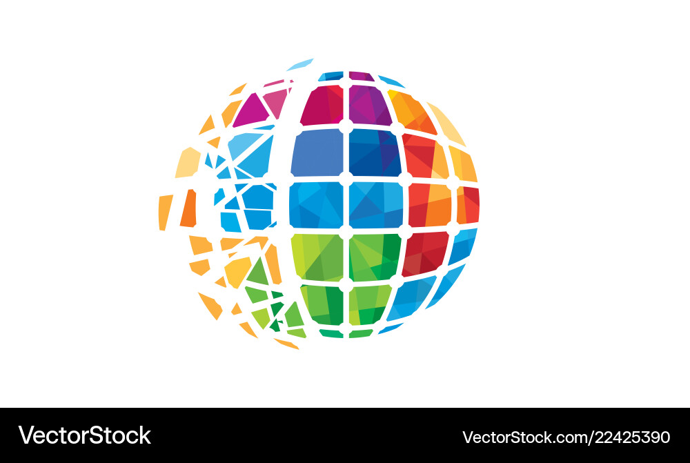 Pixel world logo Royalty Free Vector Image - VectorStock