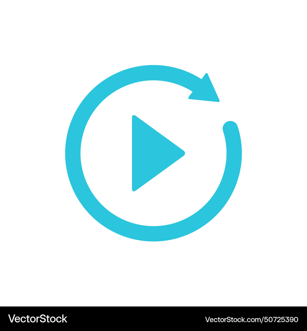 Replay icon isolated on white background from Vector Image