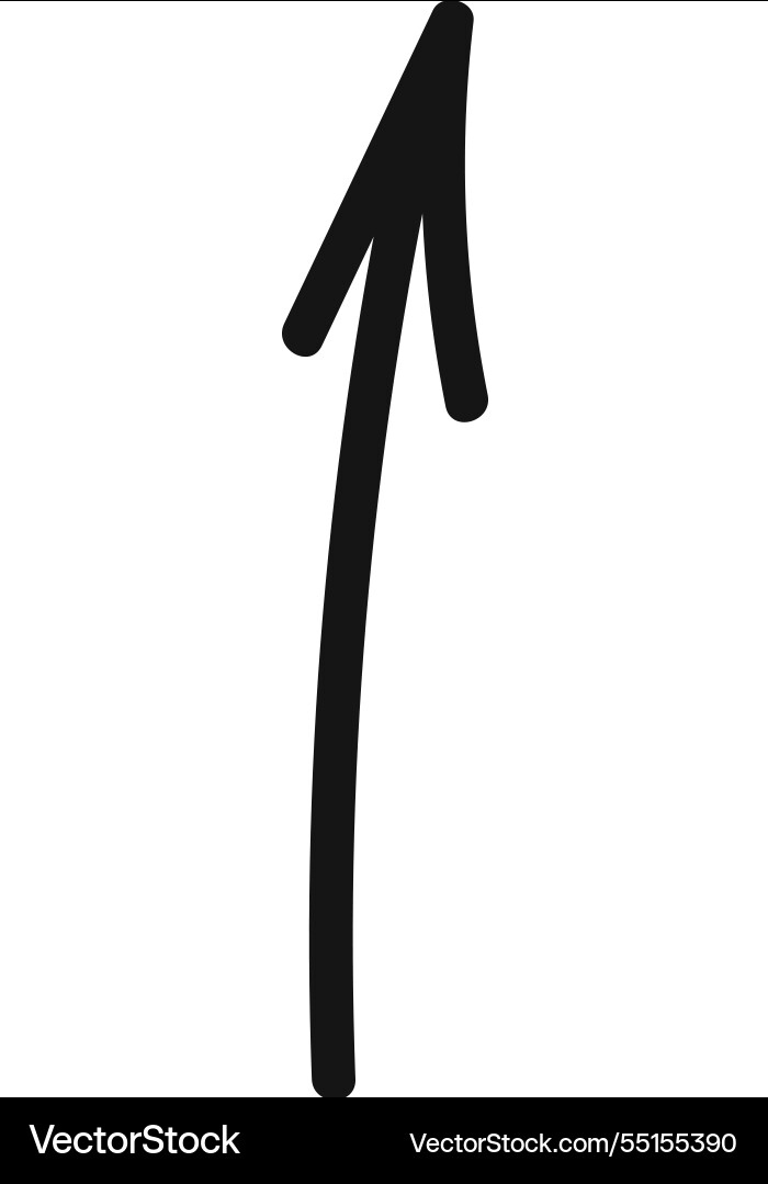 Straight arrow pointing moving up Royalty Free Vector Image